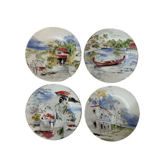 Pier 1 | Dining | Pier One Destination Set Of 4 Porcelain Luncheon ...